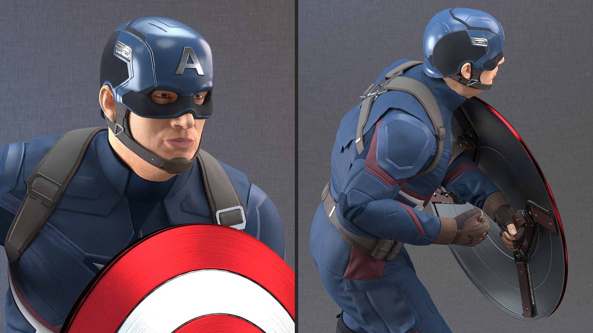 3D model Character Captain America Defend Pose - TurboSquid 2044845