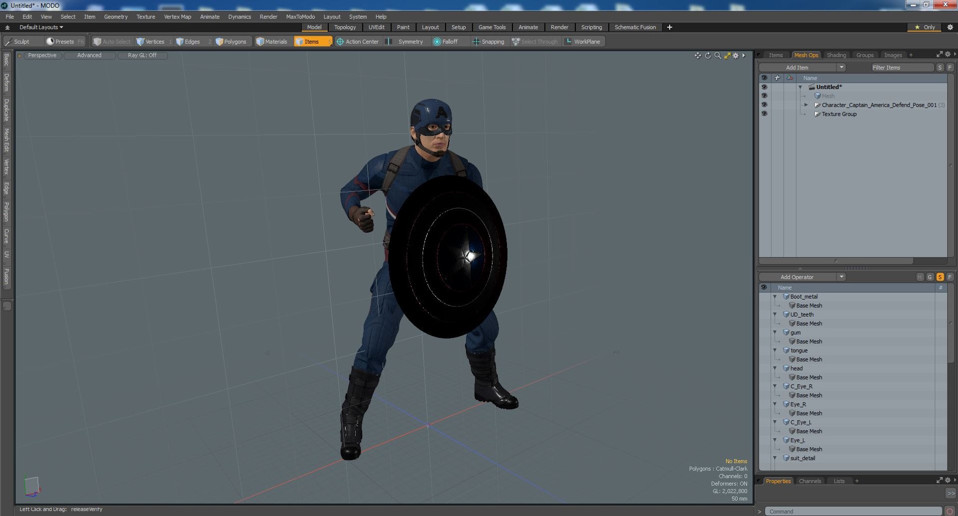 3D model Character Captain America Defend Pose - TurboSquid 2044845