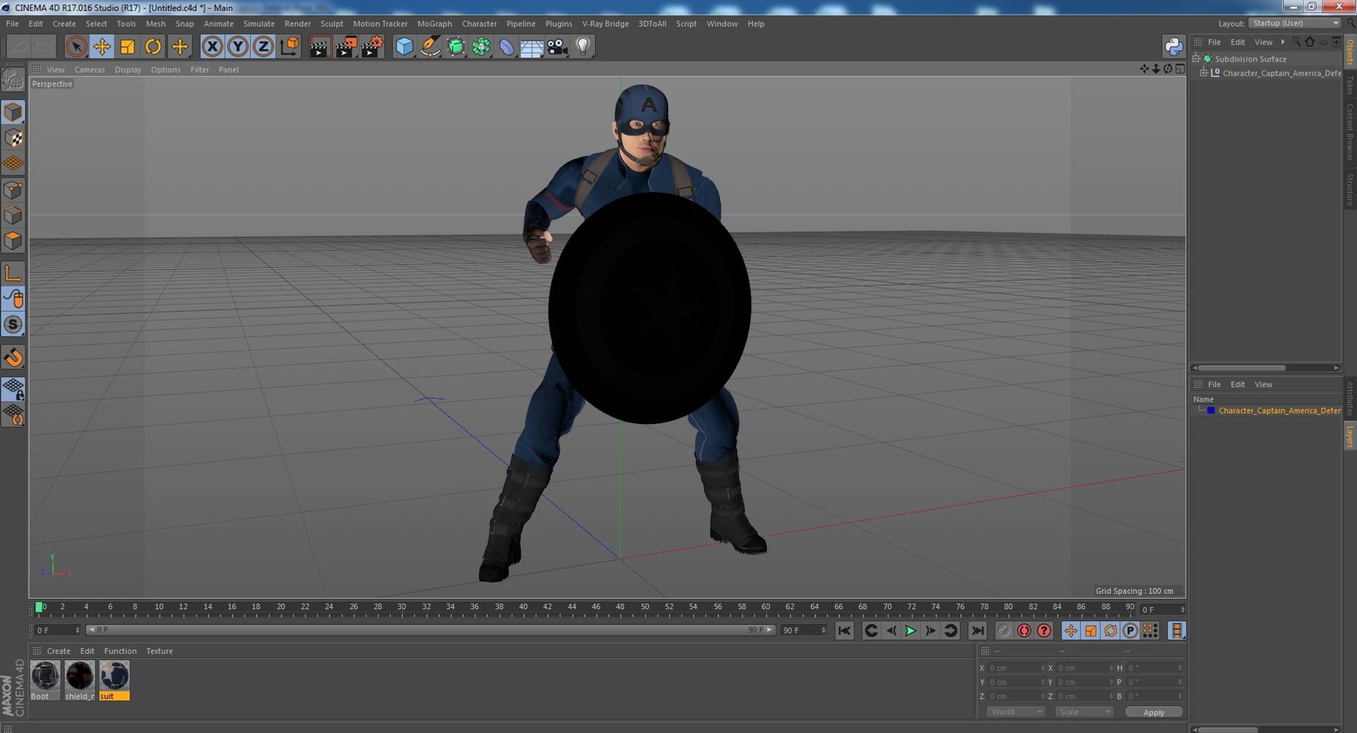 3D model Character Captain America Defend Pose - TurboSquid 2044845