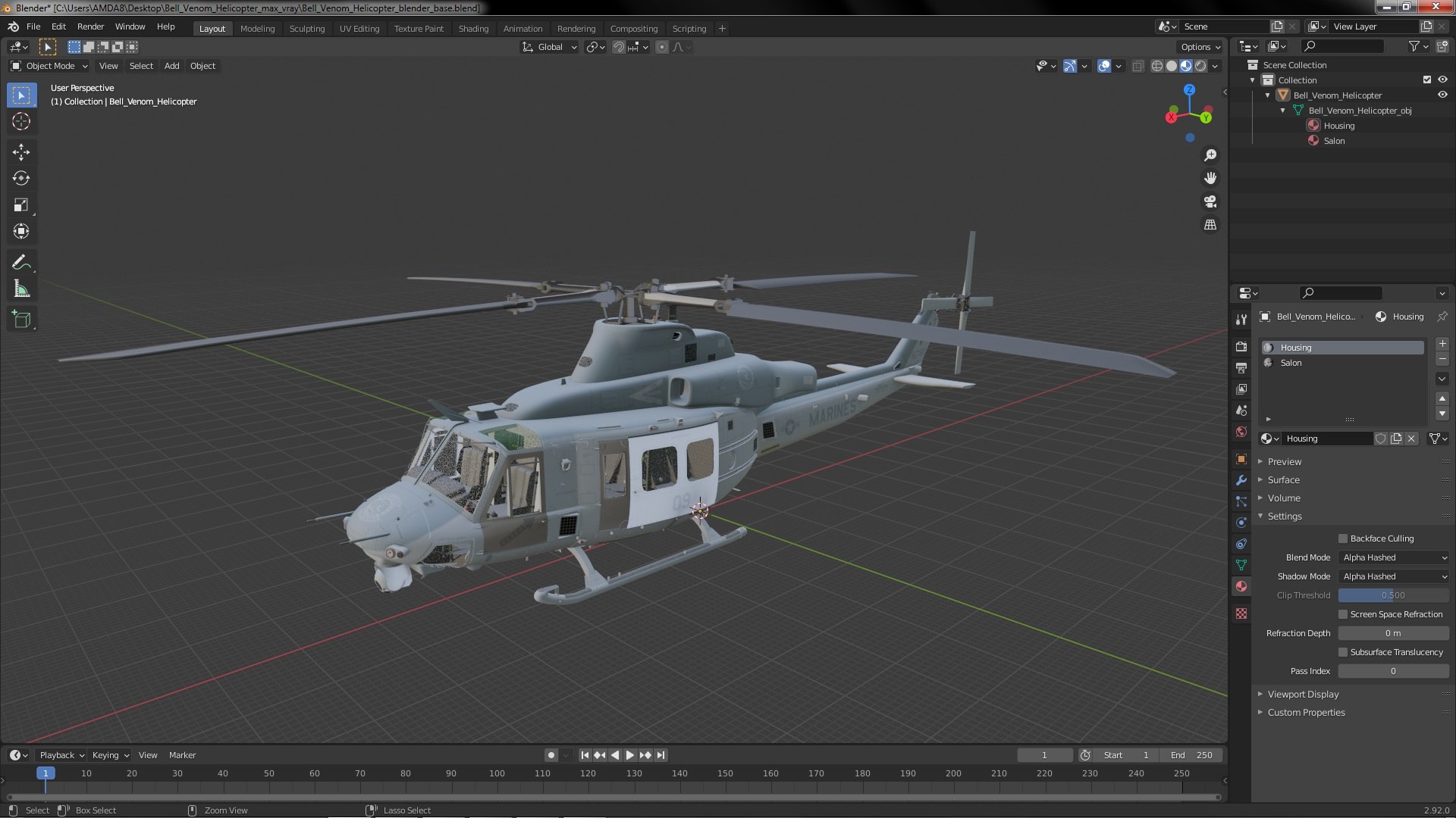 Bell Venom Helicopter 3D model - TurboSquid 1896199