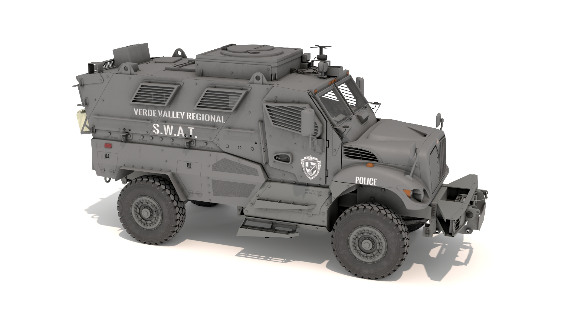 Police SWAT Armored Vehicle Grey Rigged 3D Model - TurboSquid 2285013