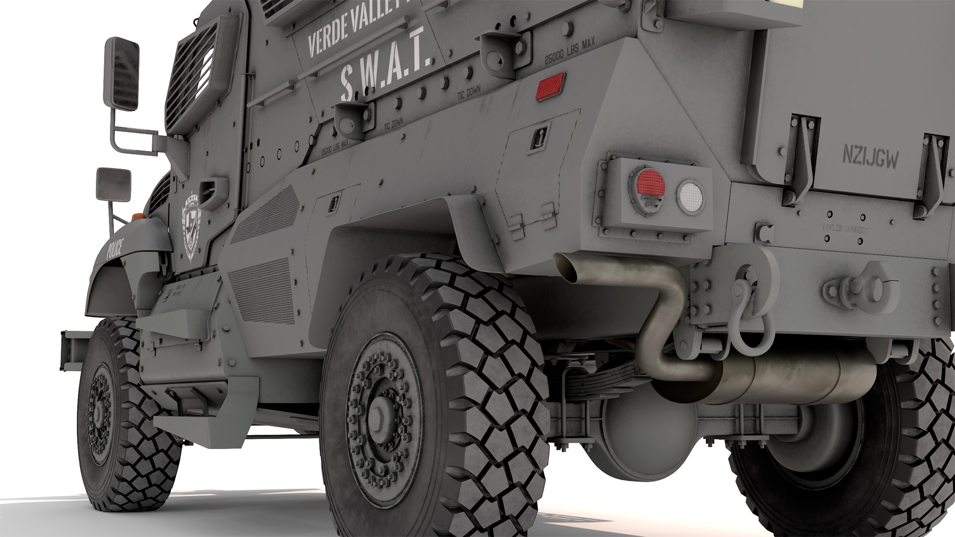 Police SWAT Armored Vehicle Grey Rigged 3D Model - TurboSquid 2285013