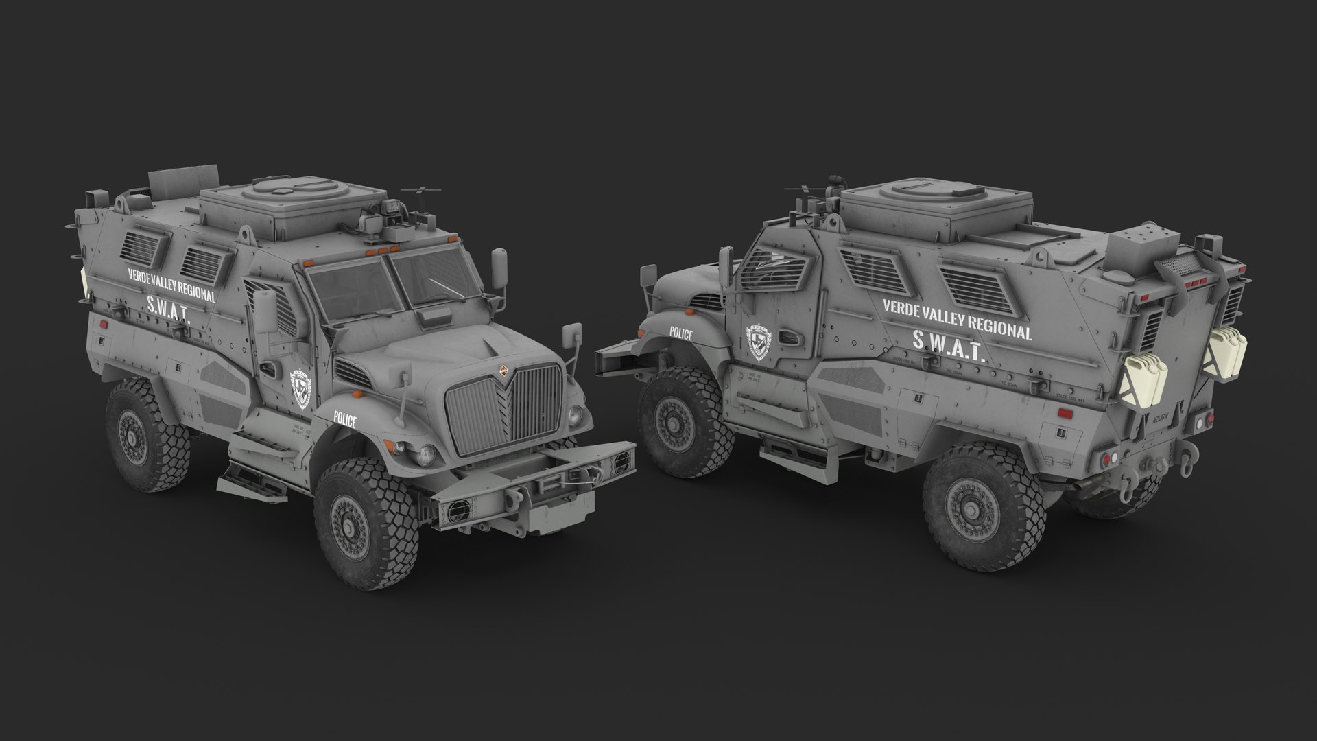 Police SWAT Armored Vehicle Grey Rigged 3D Model - TurboSquid 2285013