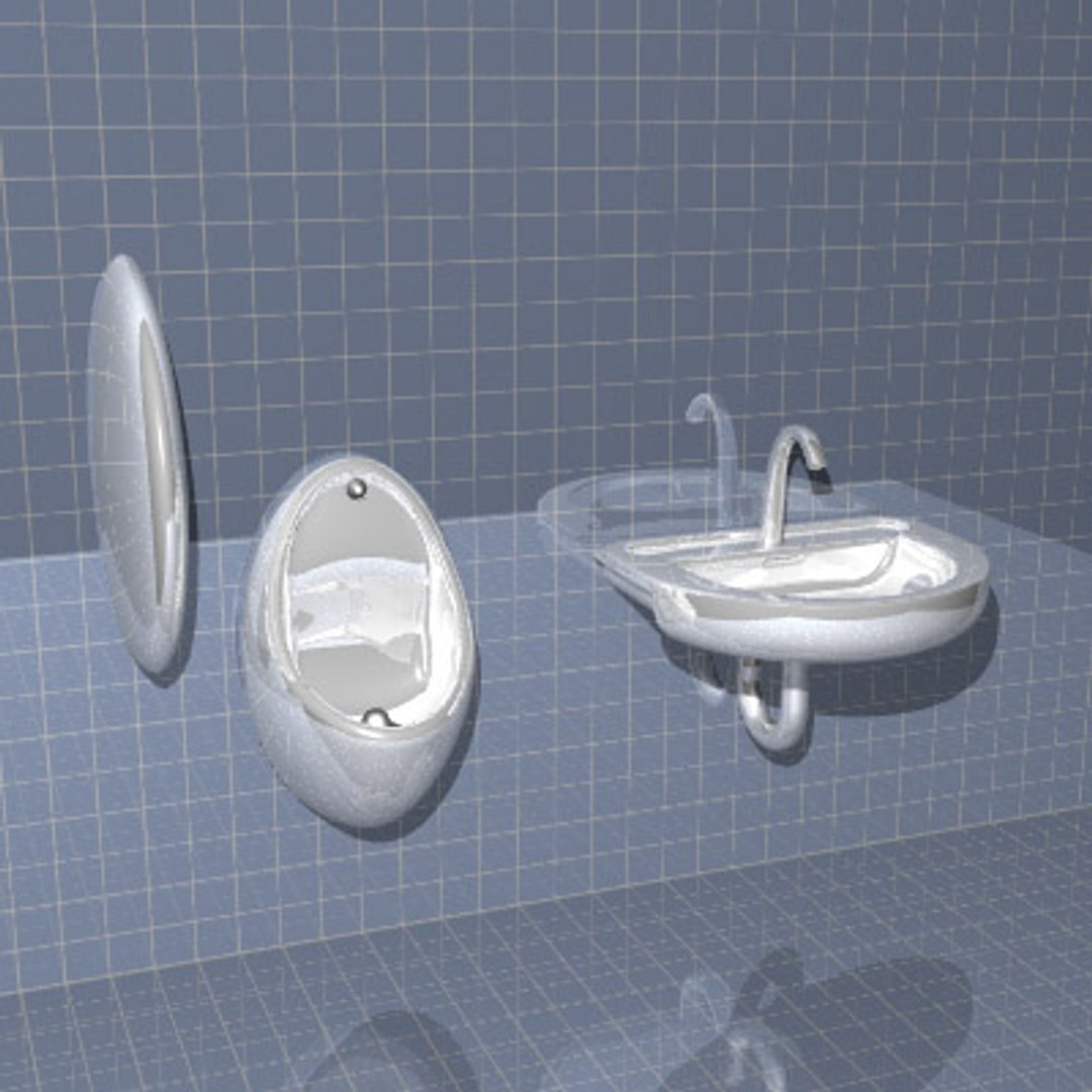 3d Model Urinal Bathroom Man