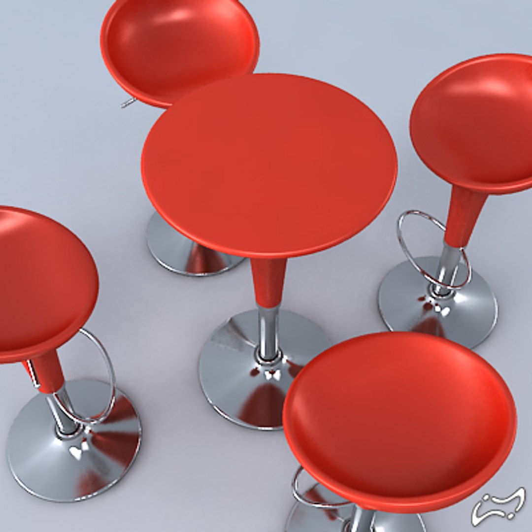 3d Model Bombo Stool Table
