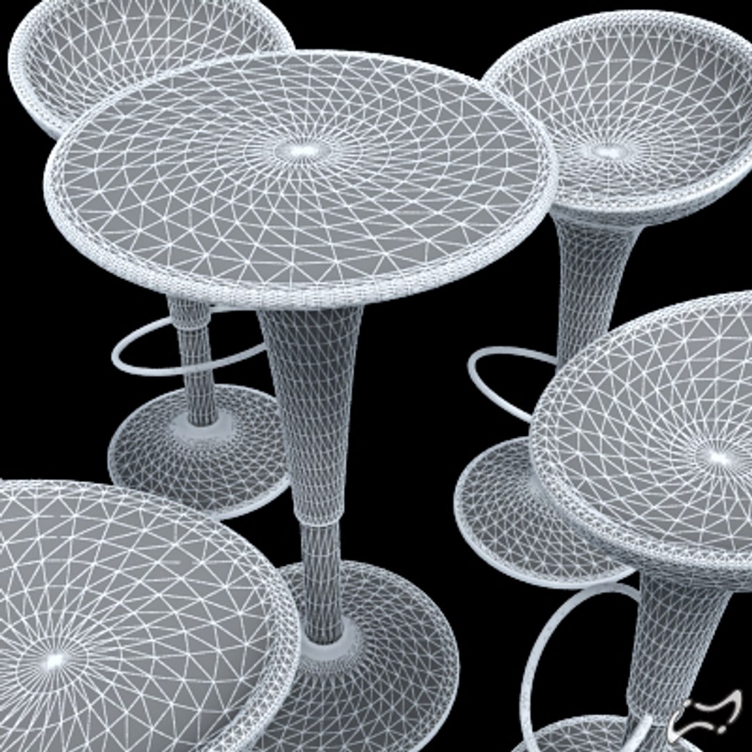 3d Model Bombo Stool Table