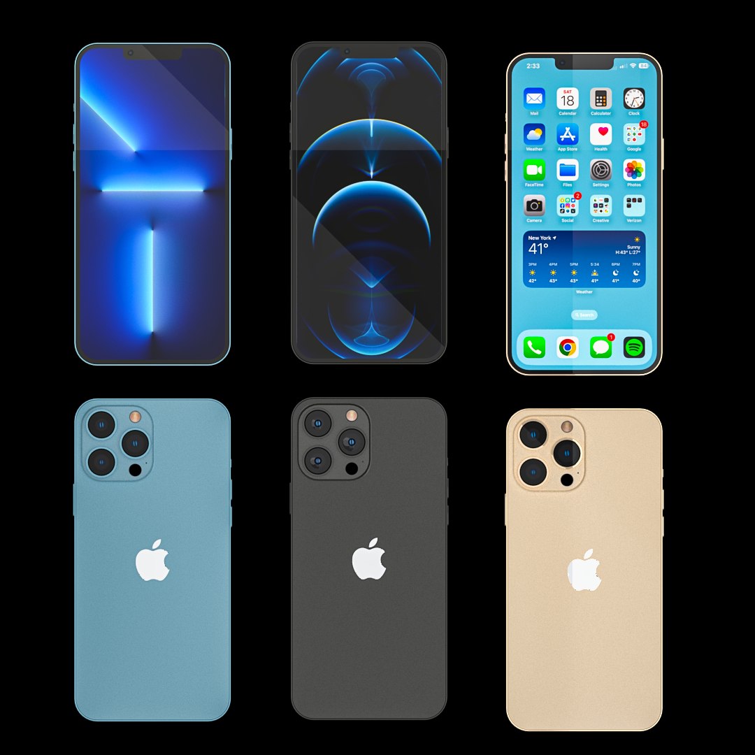 3D Apple IPhone 13 Pro 3 Colors - TurboSquid 2112253