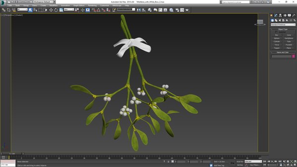3D Mistletoe with White Bow 2 model - TurboSquid 1807364
