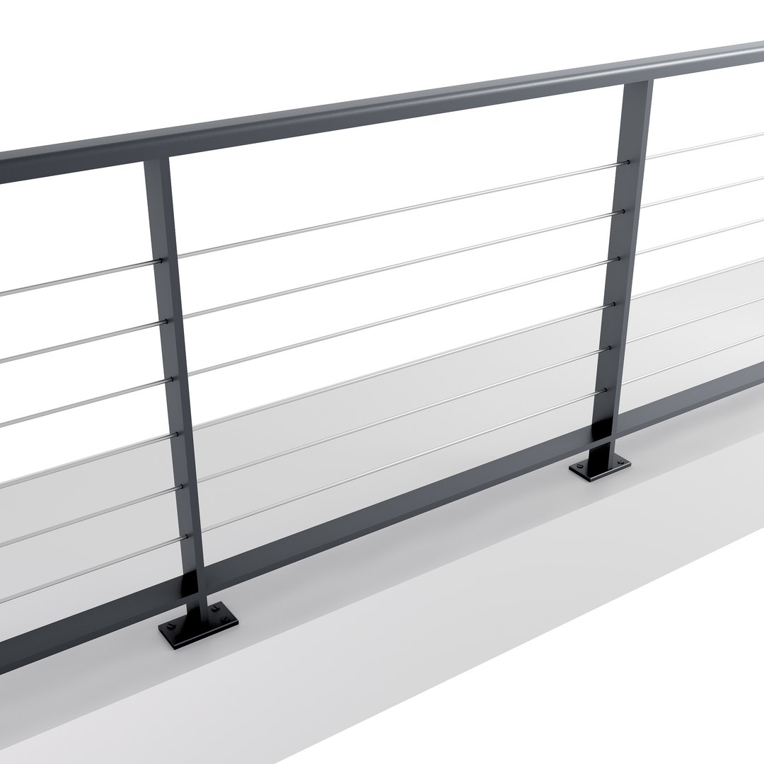 3D Model Stainless Steel Iron Railing - TurboSquid 1549377
