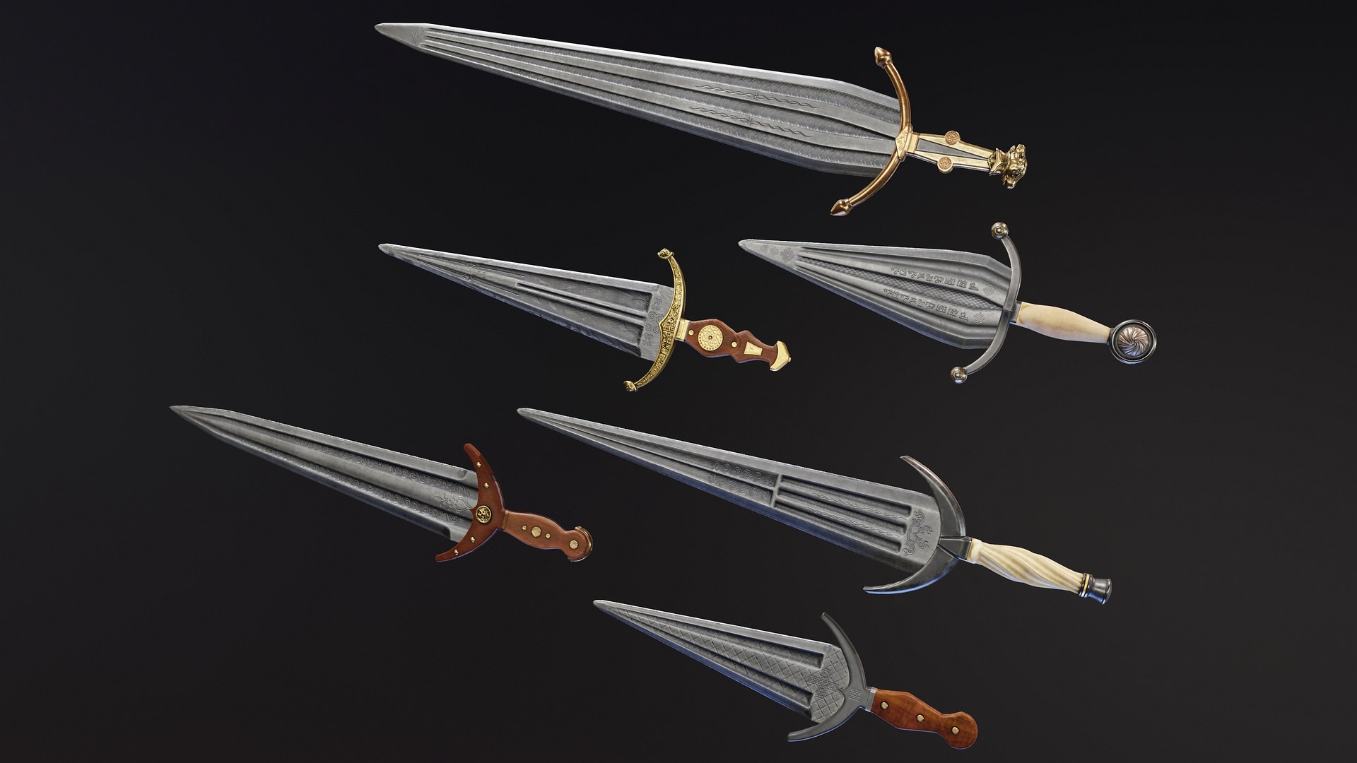 Cinquedea Daggers 3D Model - TurboSquid 2359282