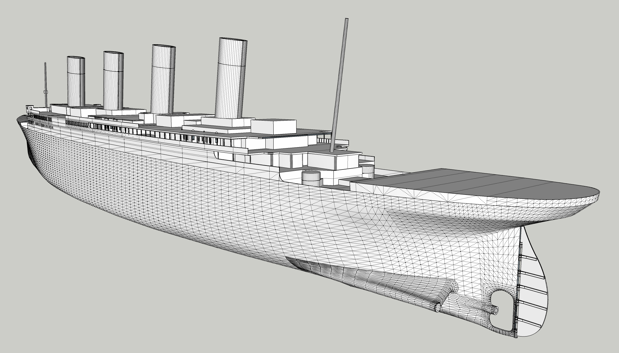 incomplete titanic hull 3d model
