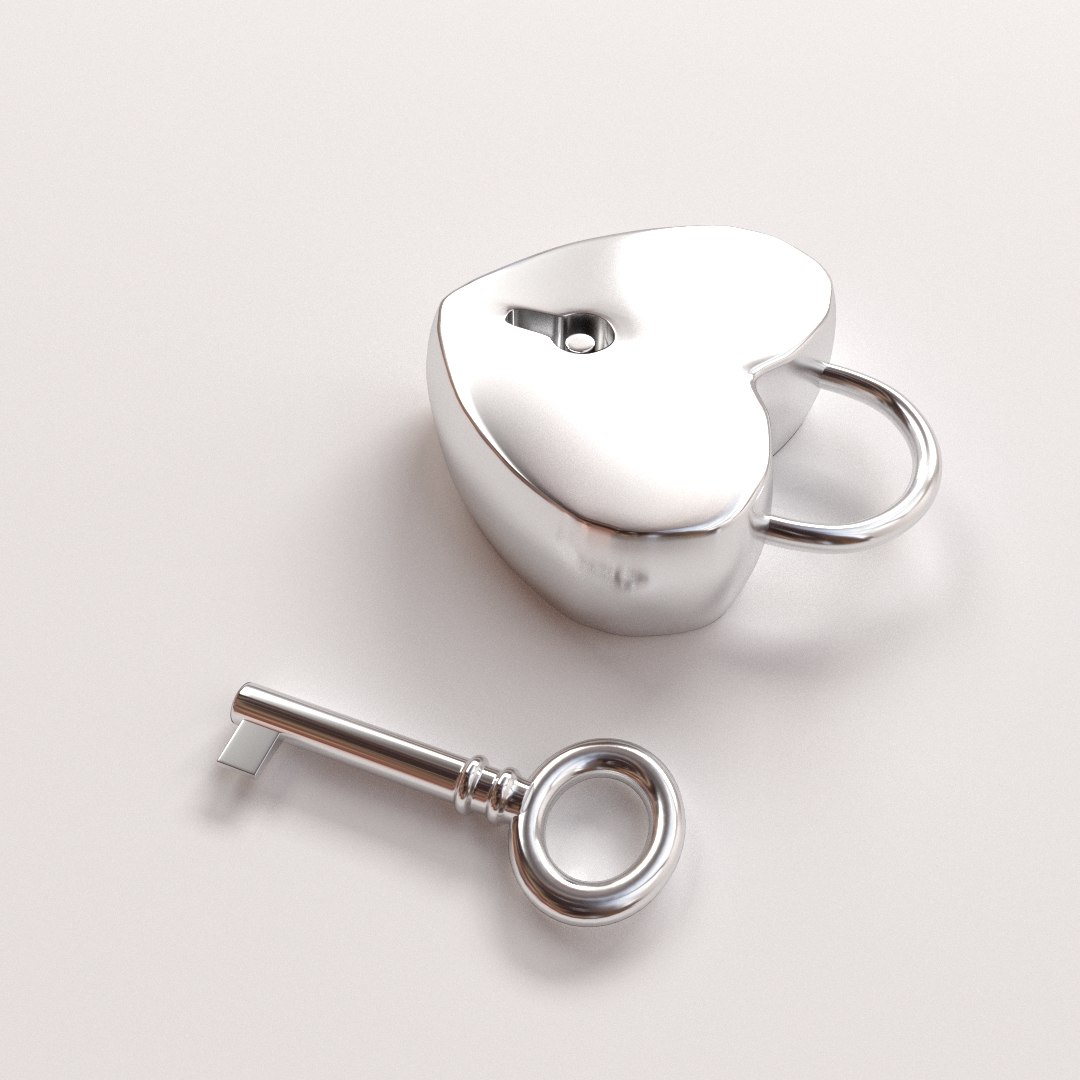 3d Heart Lock Model