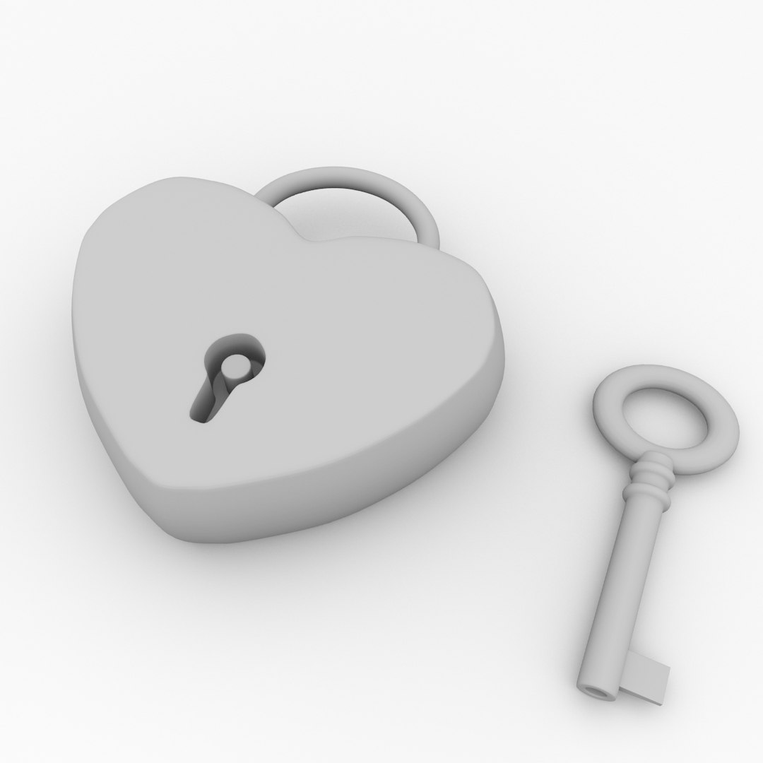3d Heart Lock Model
