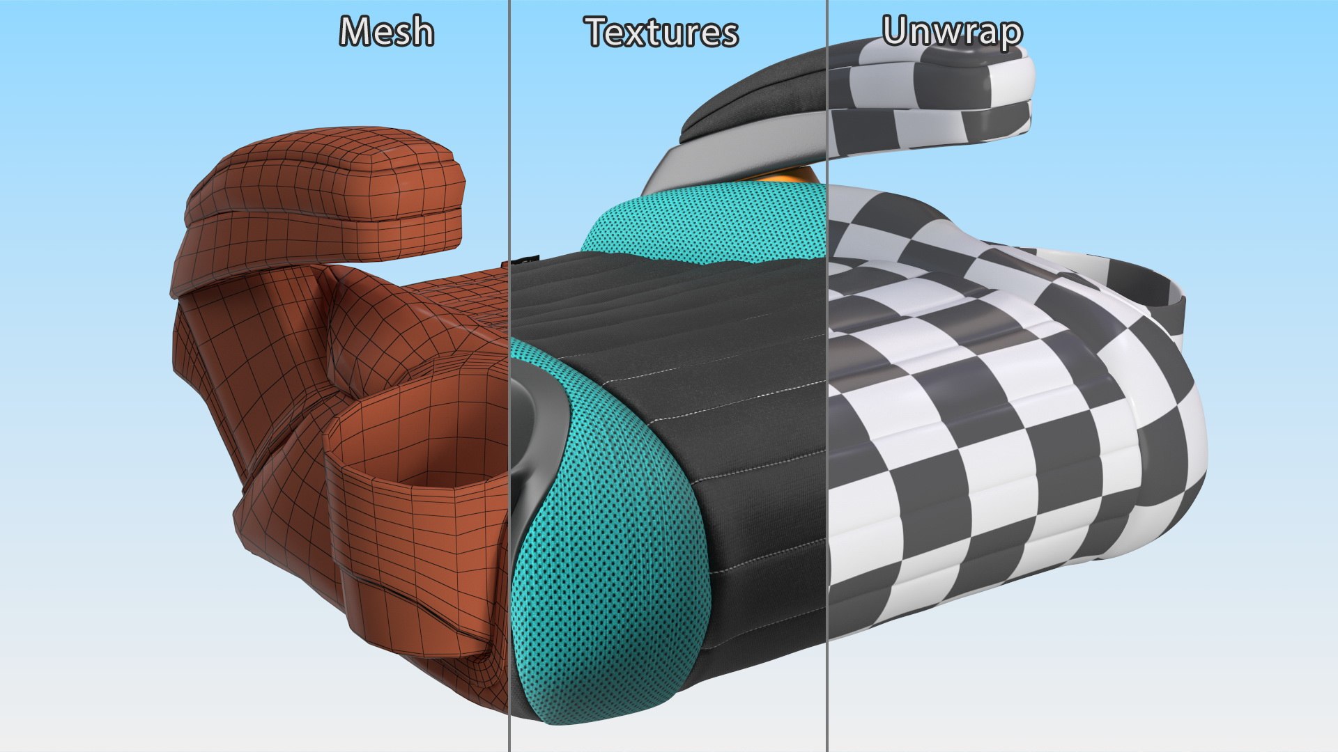 Backless Booster Car Seat Chicco Blue 3D Model - TurboSquid 2195857