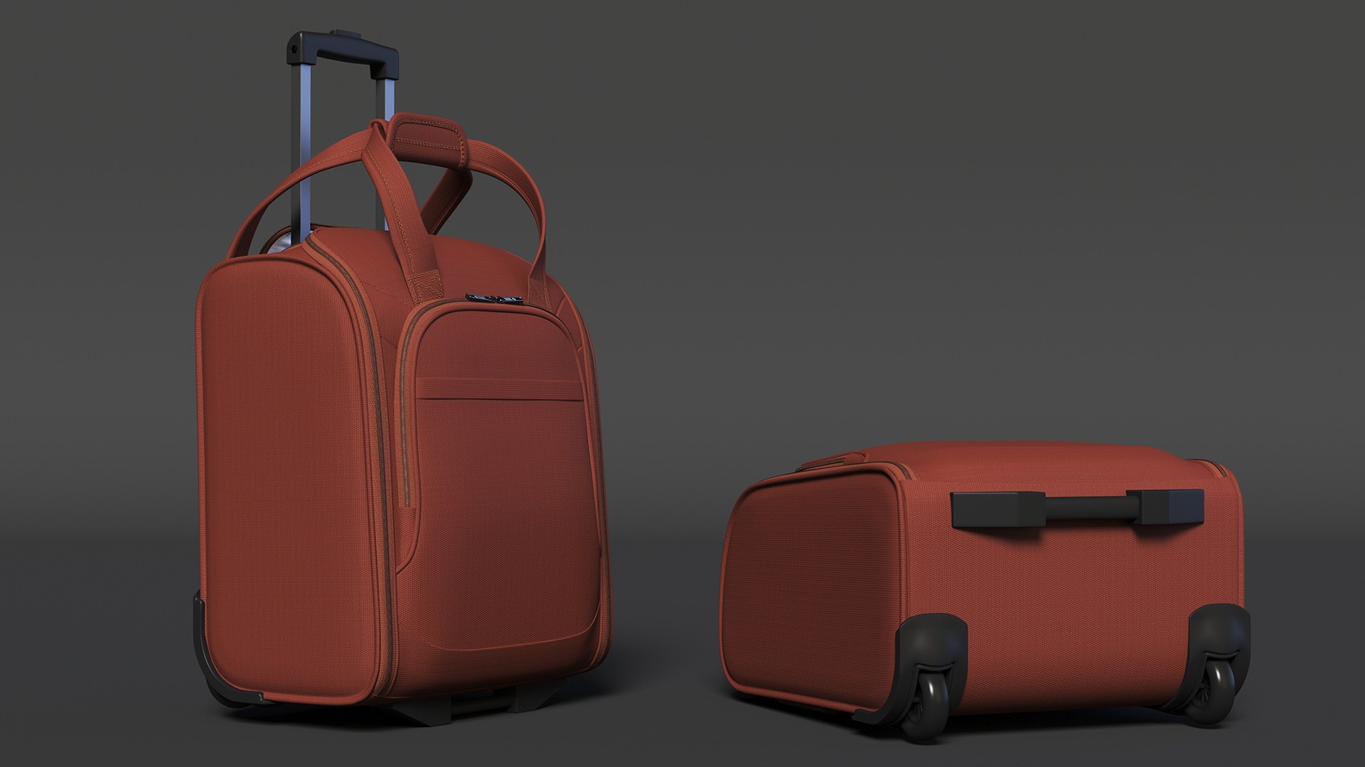 3D Brown Softshell Luggage Bag model - TurboSquid 2083597