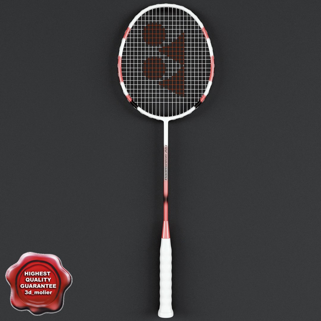 3d Model Badminton V1 Racket Shuttlecock