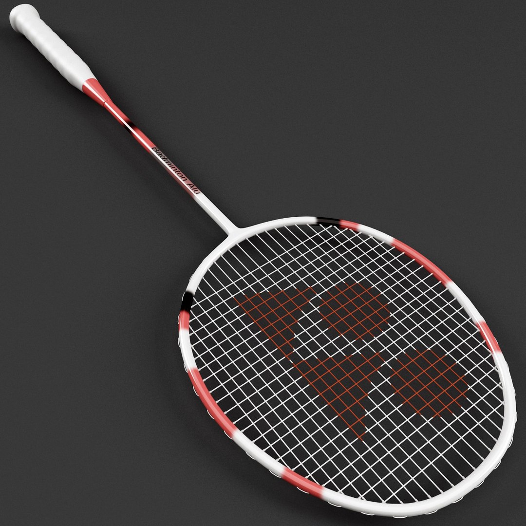 3d Model Badminton V1 Racket Shuttlecock