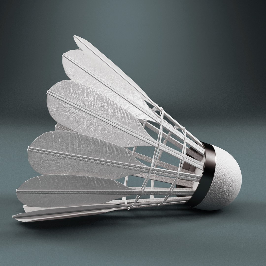 3d Model Badminton V1 Racket Shuttlecock