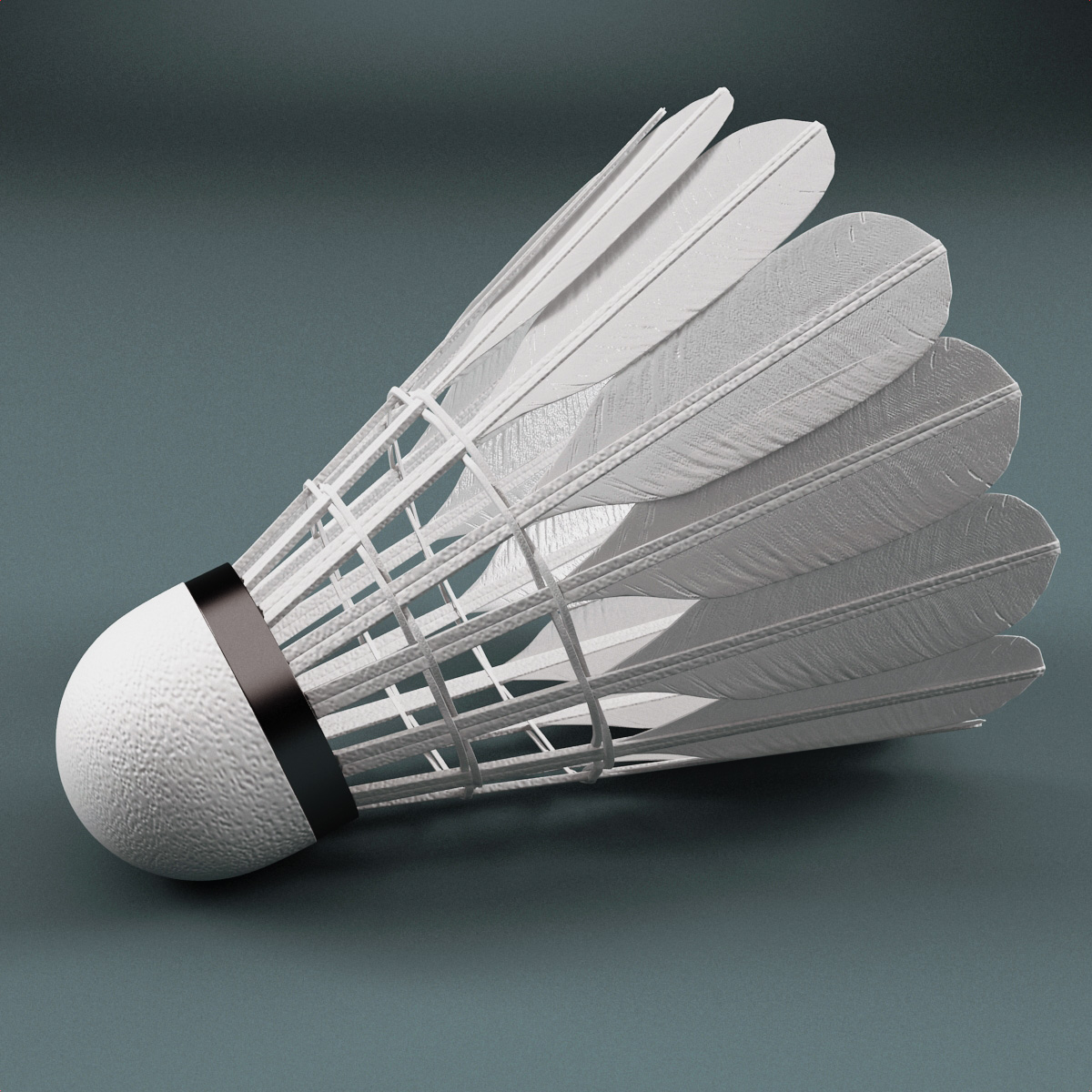 3d model badminton v1 racket shuttlecock