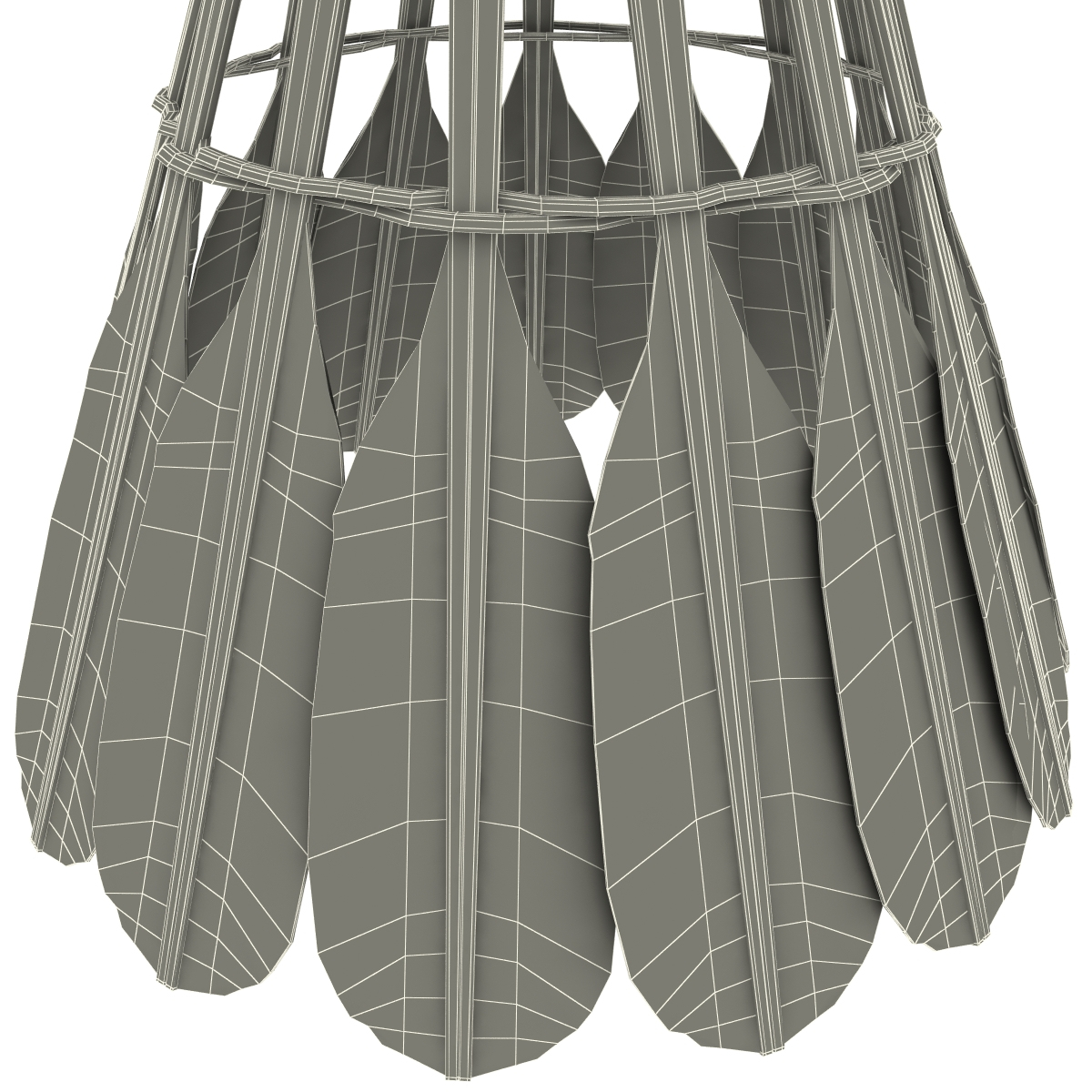 3d model badminton v1 racket shuttlecock