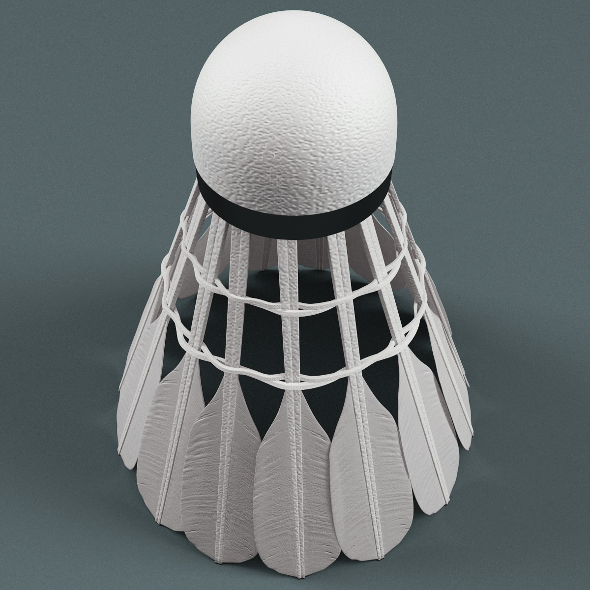 3d model badminton v1 racket shuttlecock
