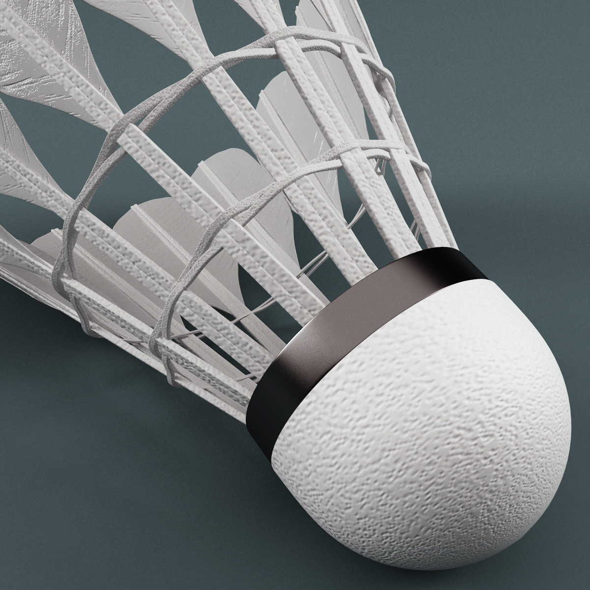 3d model badminton v1 racket shuttlecock