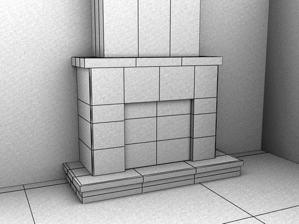 3d fireplace model