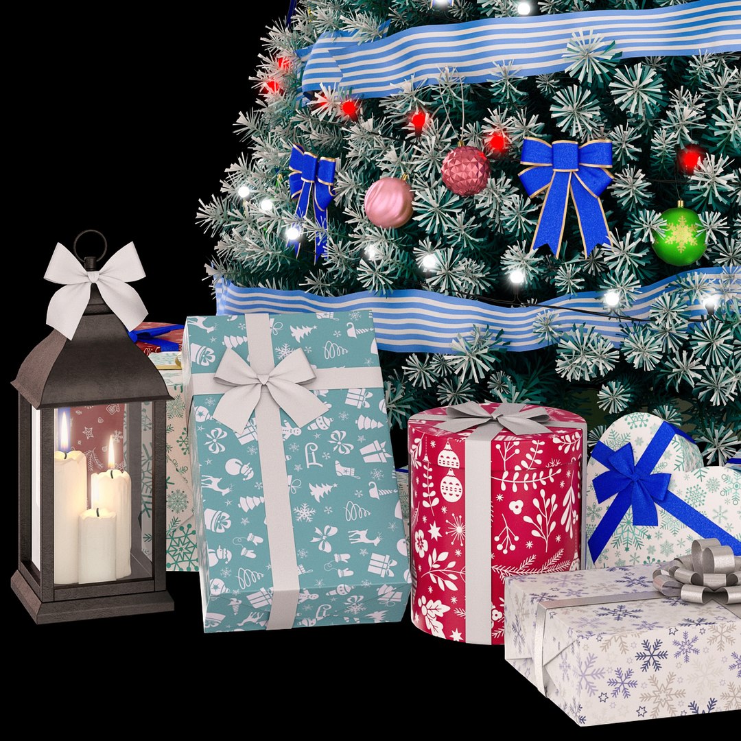 3D Model Christmas Blue Tree 2 - TurboSquid 1826468