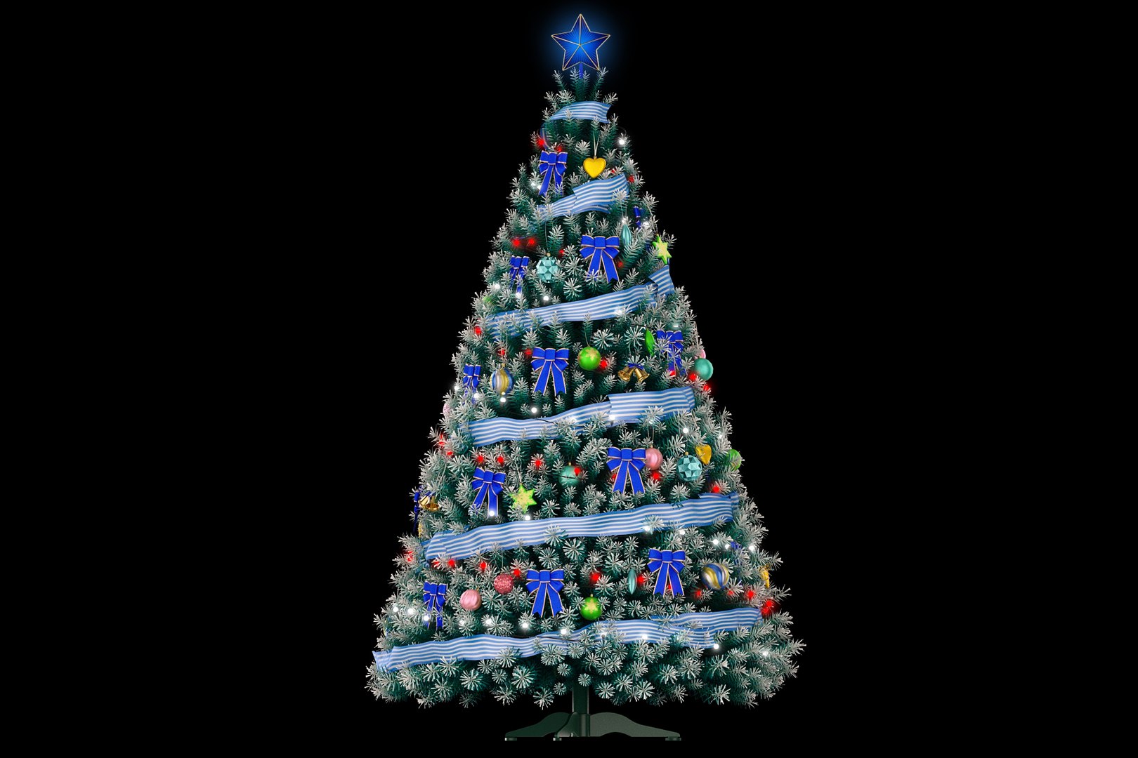 3D Model Christmas Blue Tree 2 - TurboSquid 1826468