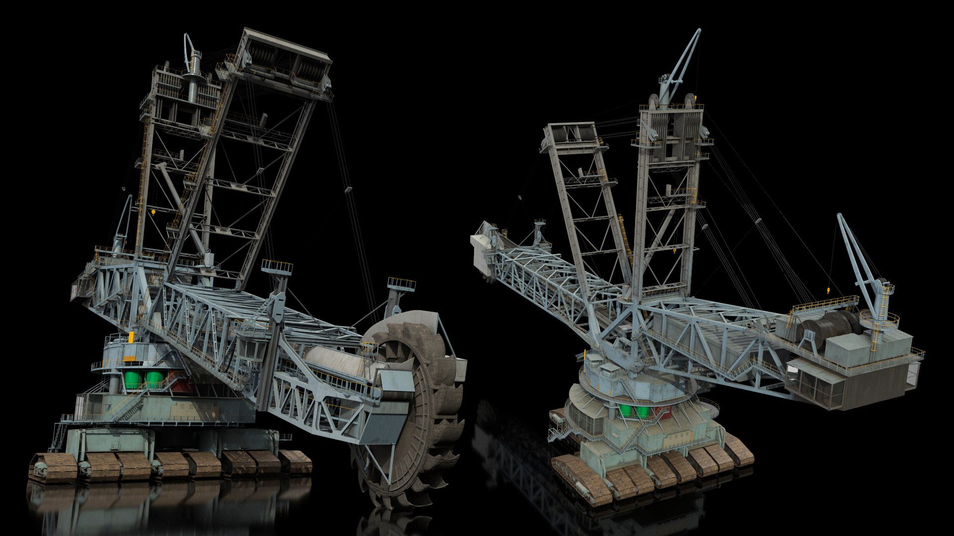 Bagger 293 bucket wheel 3D - TurboSquid 1678167