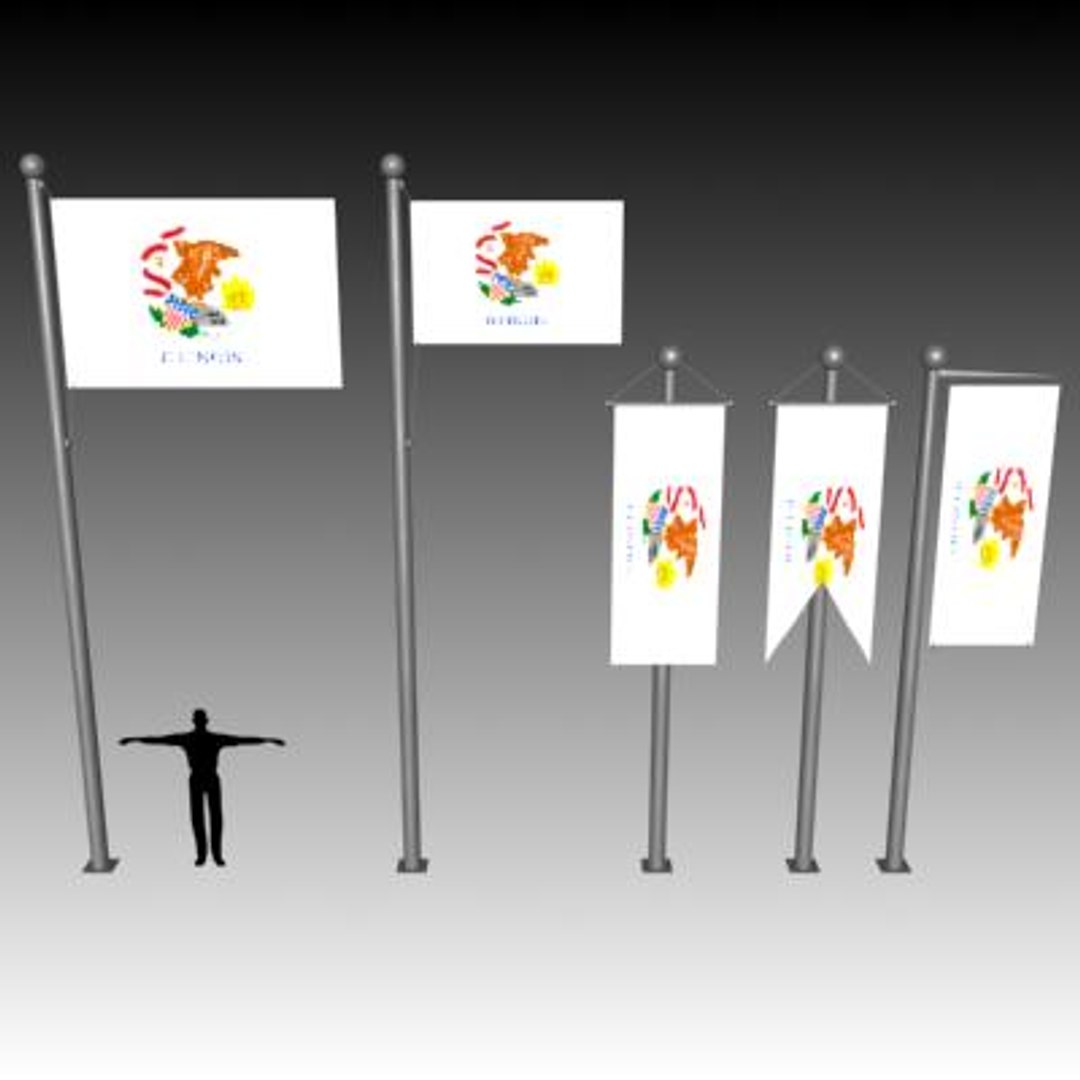 3d Flag U Model
