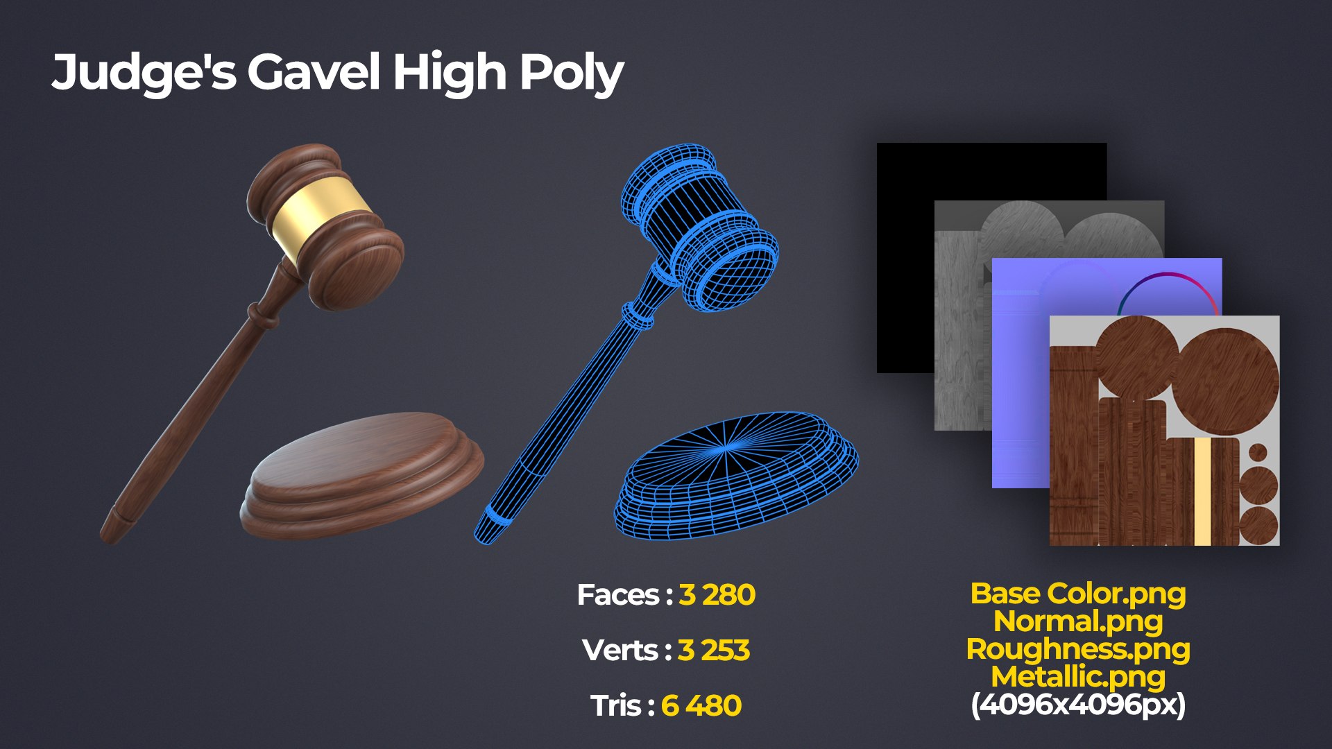 Judges Gavel 3D - TurboSquid 1810124