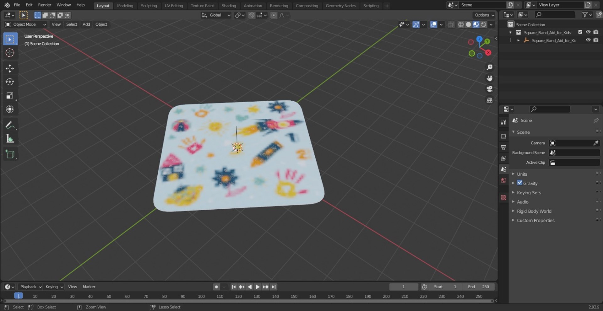 Square Band Aid For Kids 3D Model - TurboSquid 1940399