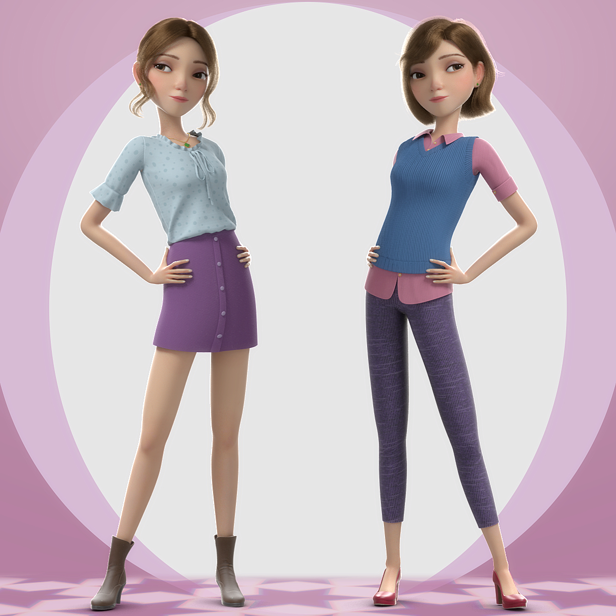 Cartoon family rigged 3D model - TurboSquid 1399087