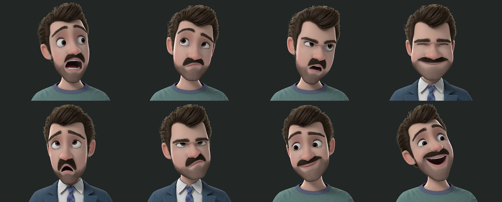 Cartoon family rigged 3D model - TurboSquid 1399087