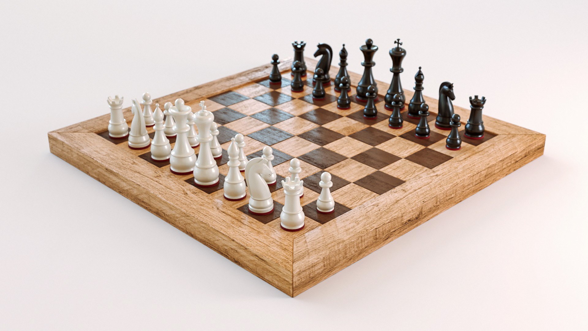 3D Wooden Chess Set Model - TurboSquid 2207372