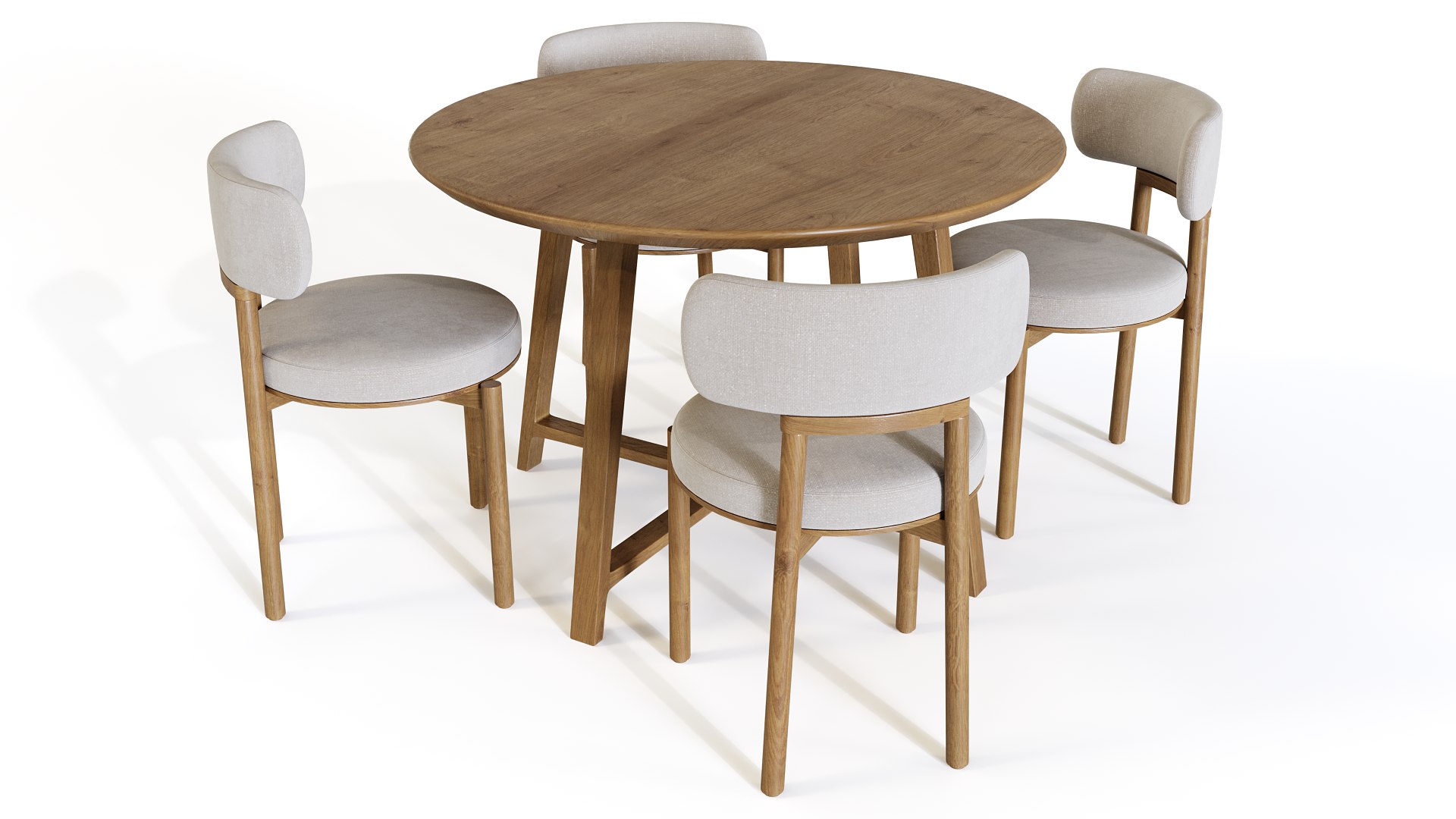 3D Scandinavian Dining Set Model - TurboSquid 2207815