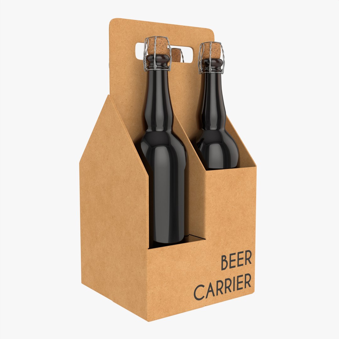 3D Beer Bottle Cardboard Carrier 05 - TurboSquid 1951848