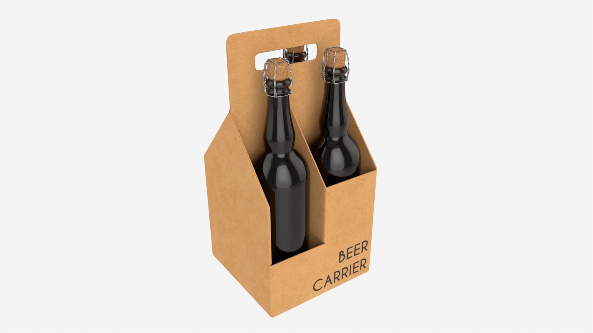 3D Beer Bottle Cardboard Carrier 05 - TurboSquid 1951848
