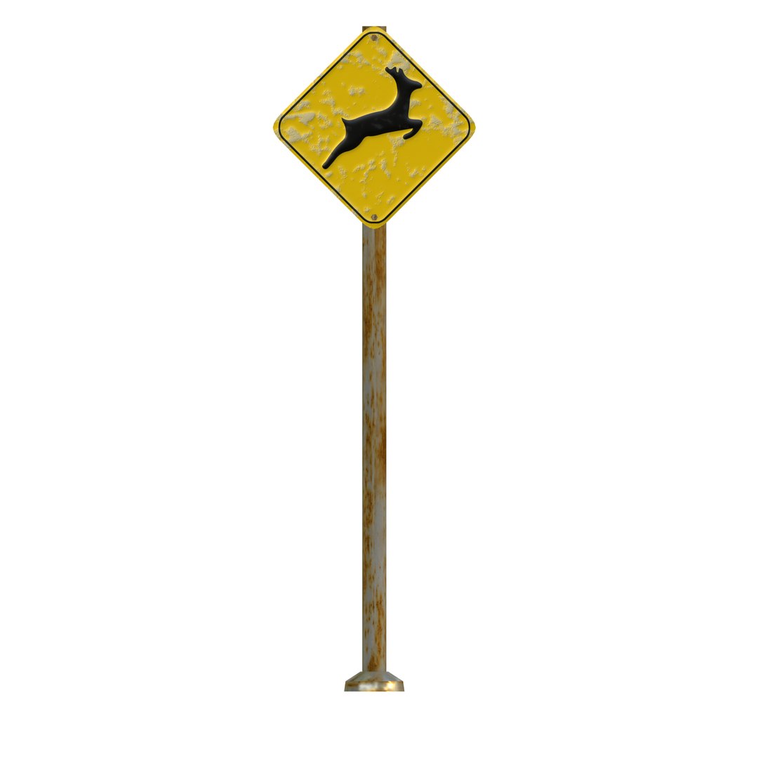 Animal Crossing In Area Road Traffic Sign Model - TurboSquid 2384167