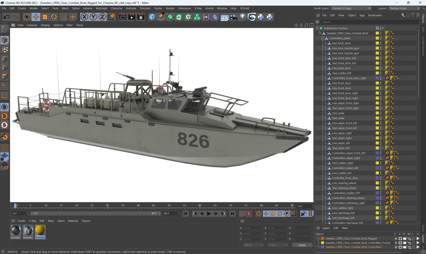 Sweden CB90 Class Combat Boat Rigged For Cinema 4D Model - TurboSquid ...