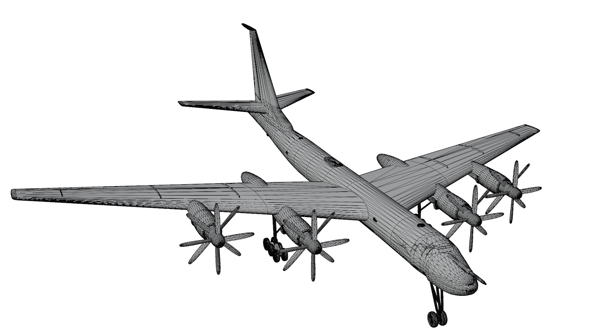 Tupolev Tu-95 Bear Bomber 3D Model - TurboSquid 2327449
