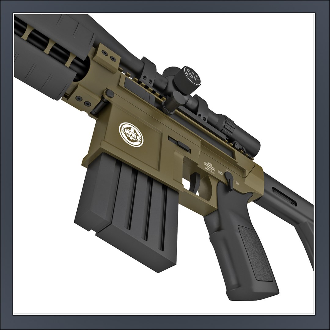 lwrc sabr sniper rifle 3d max