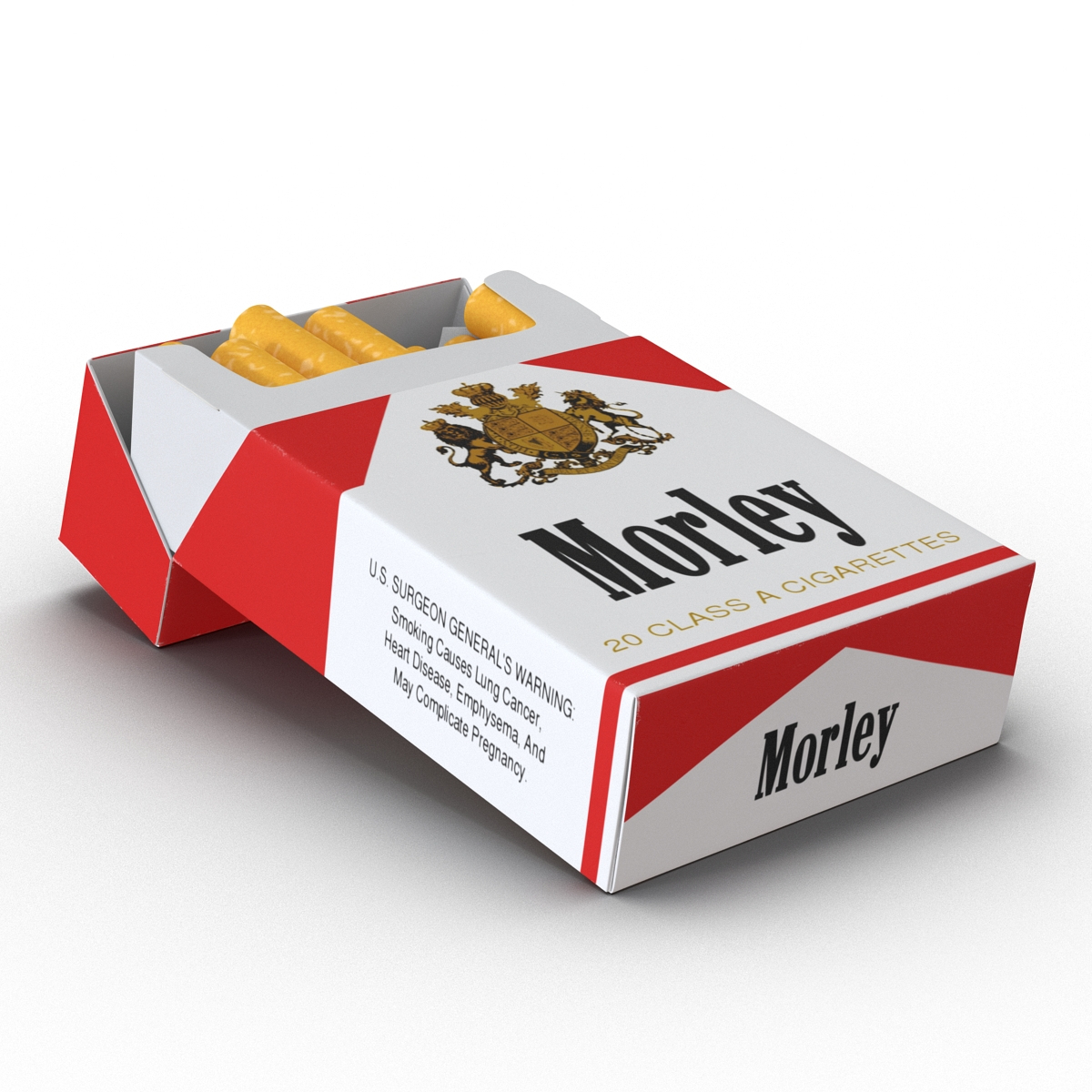 3d opened cigarettes pack morley