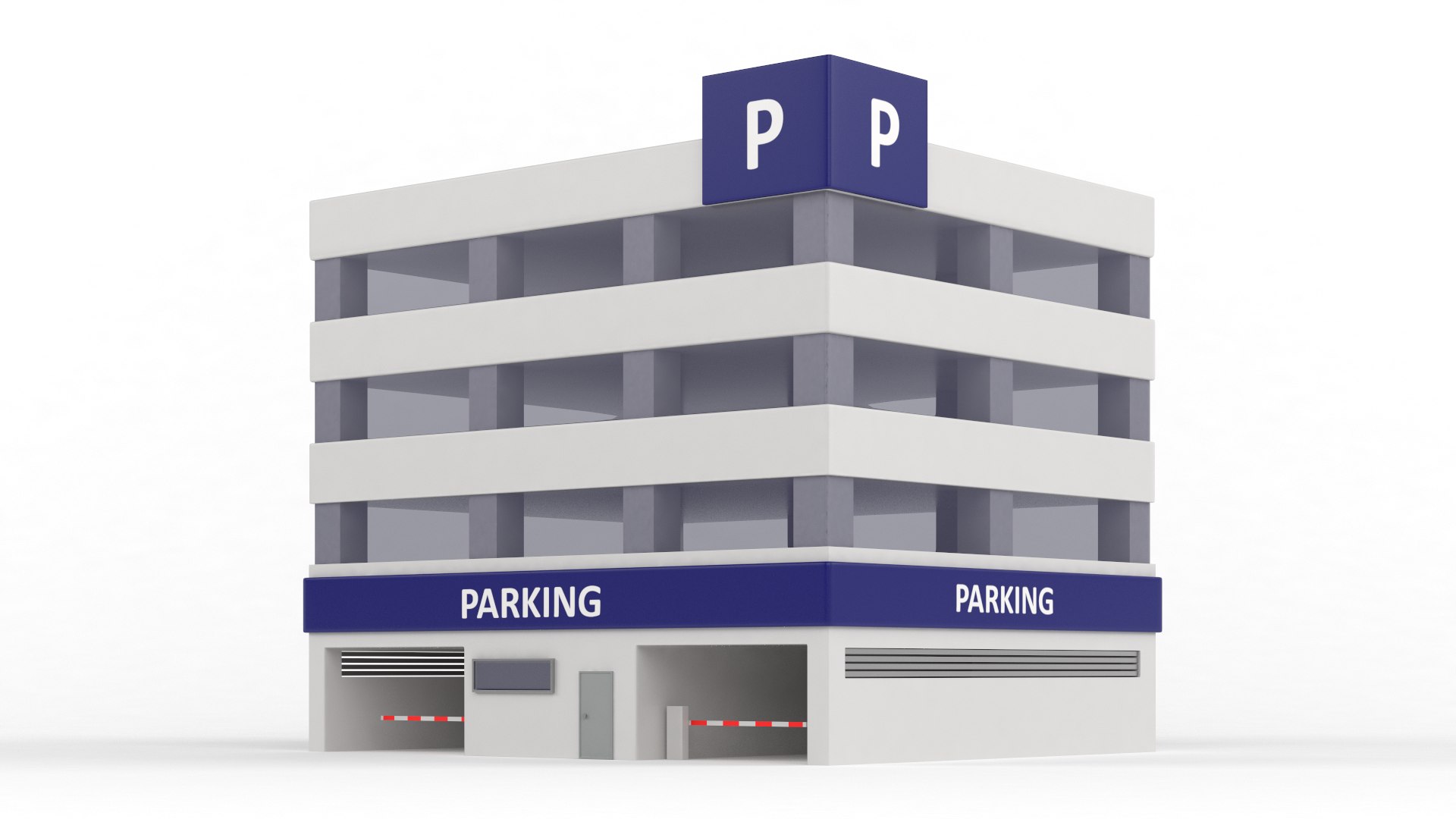 Cartoon Parking Garage 3D Model - TurboSquid 2337770