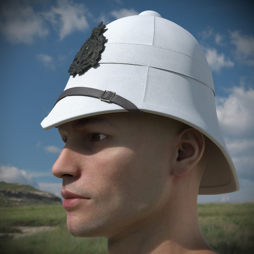 White Parade British Army Pith Helmet On Man Head 3D Model - TurboSquid ...