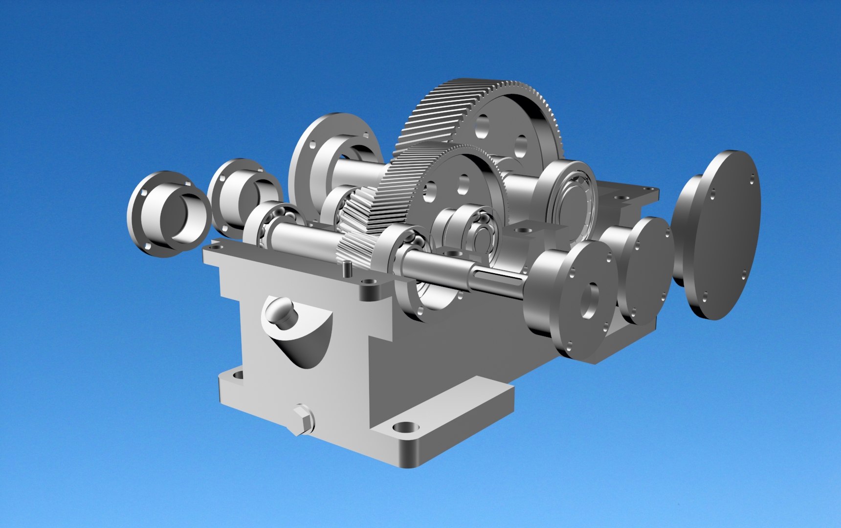 Maya Helical Gear Mechanism