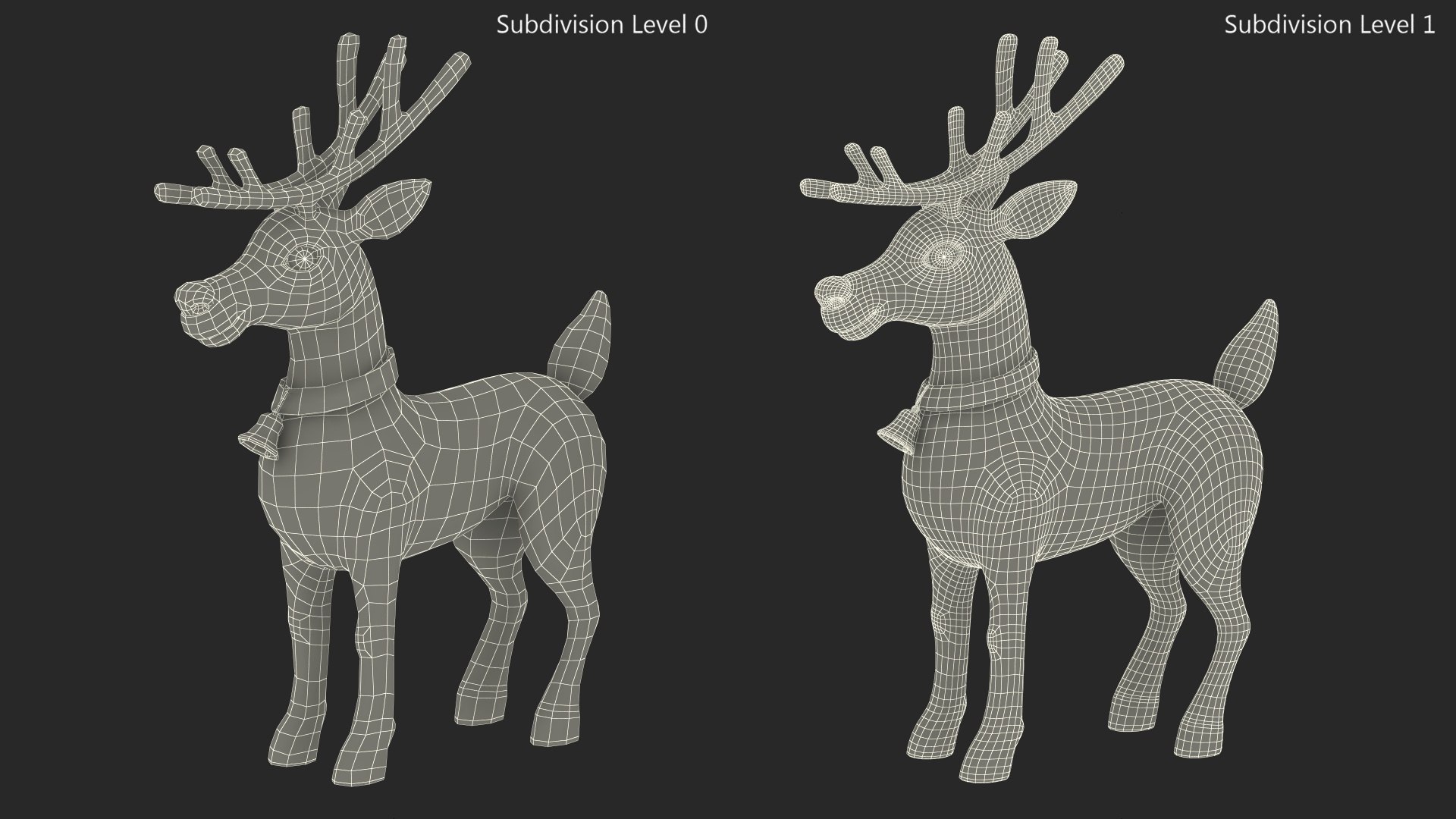 Christmas Reindeer Cartoon Basic Pose Model - TurboSquid 2180371
