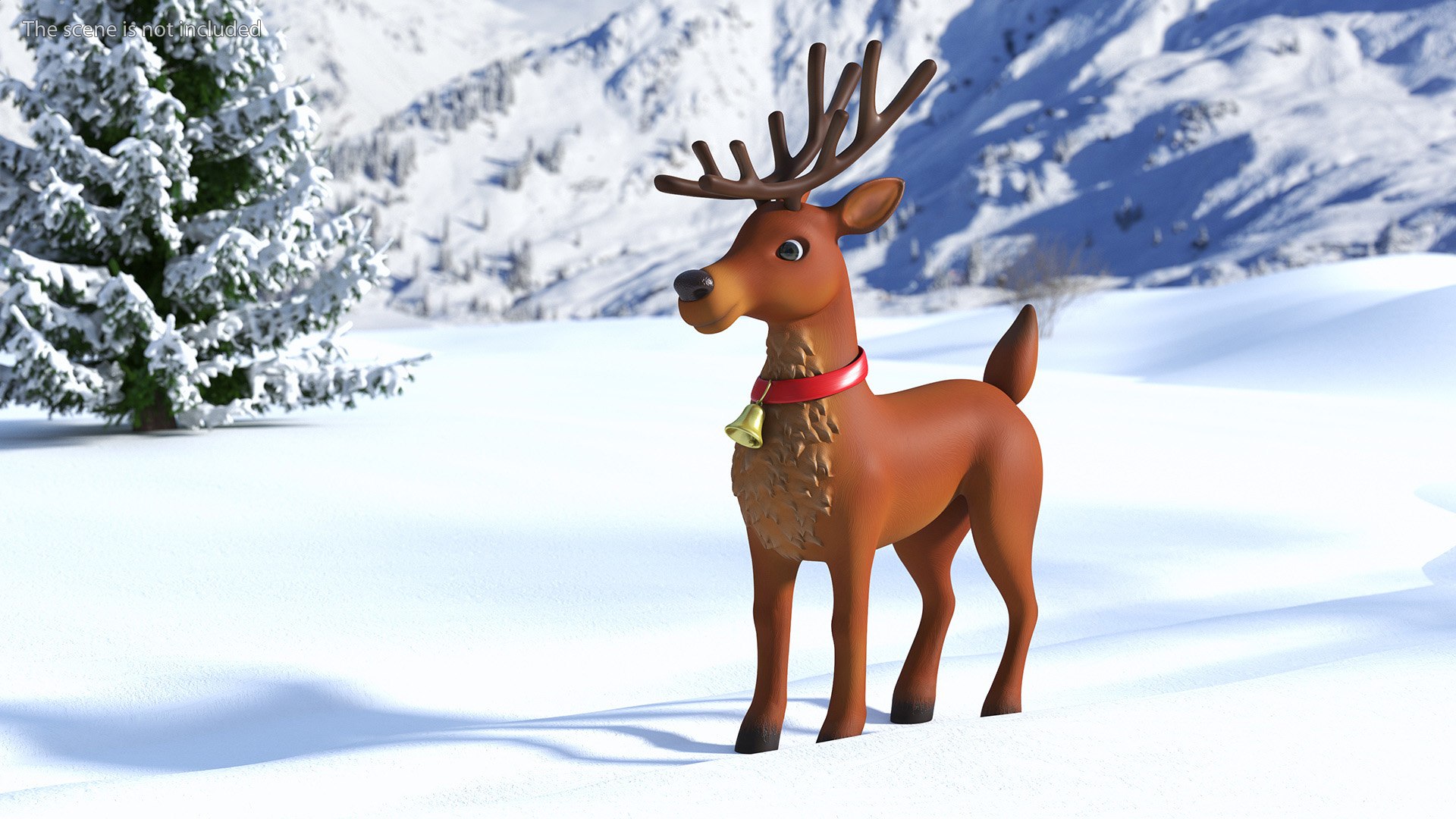 Christmas Reindeer Cartoon Basic Pose Model - TurboSquid 2180371