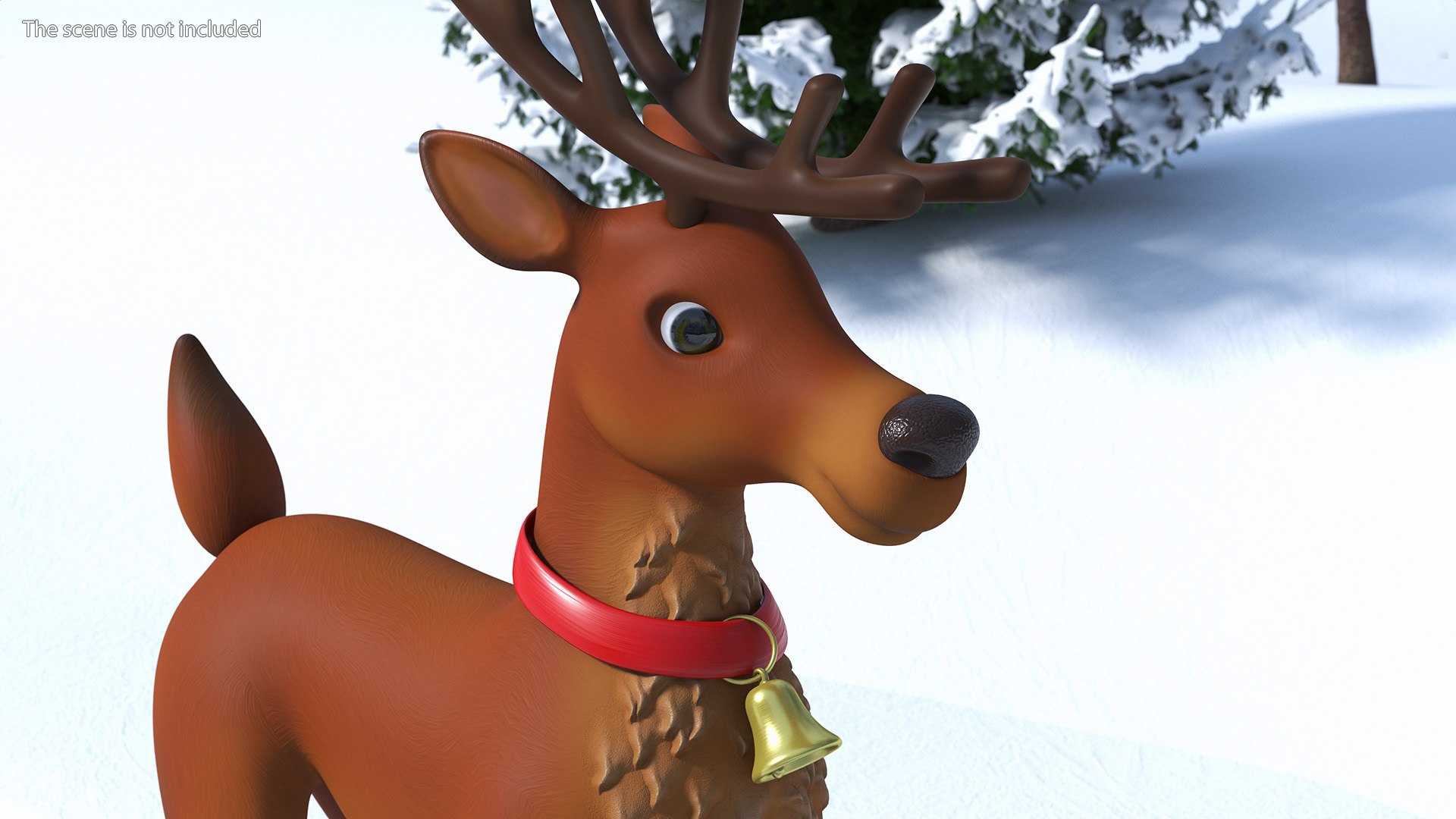 Christmas Reindeer Cartoon Basic Pose Model - TurboSquid 2180371
